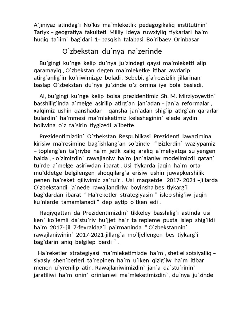 ORIK STRATEGIYA | PDF