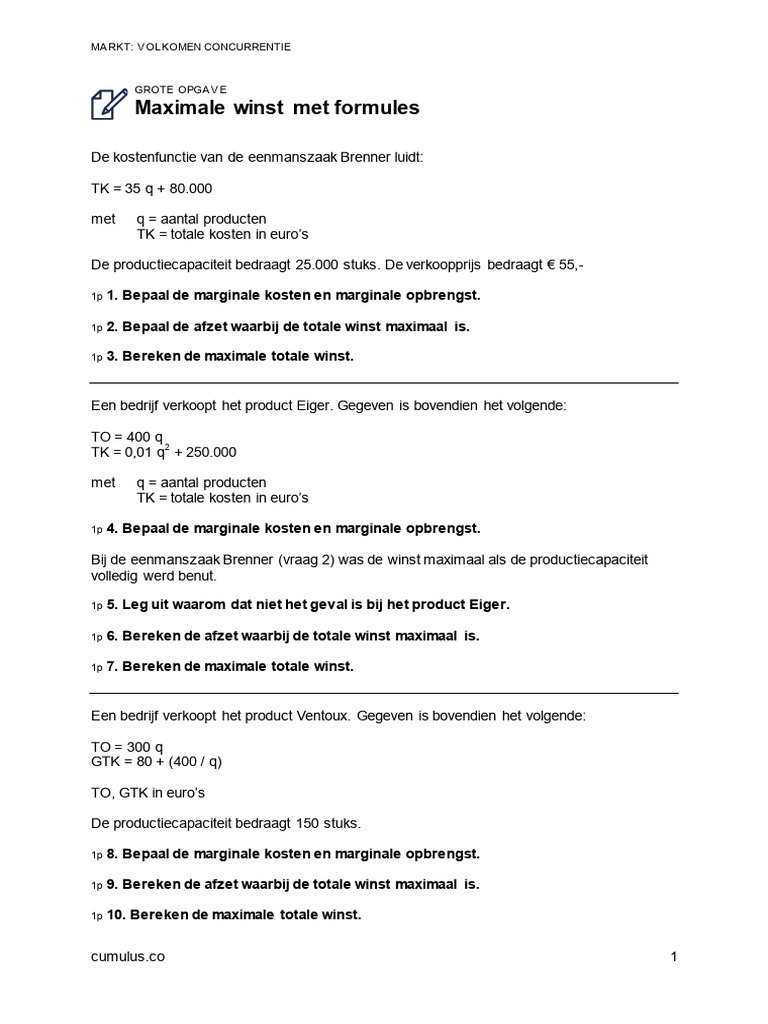 Maximale Winst | PDF