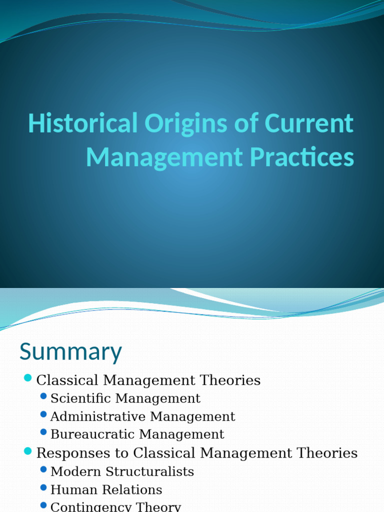 Classical Management Theories | PDF | Organizational Culture | Leadership