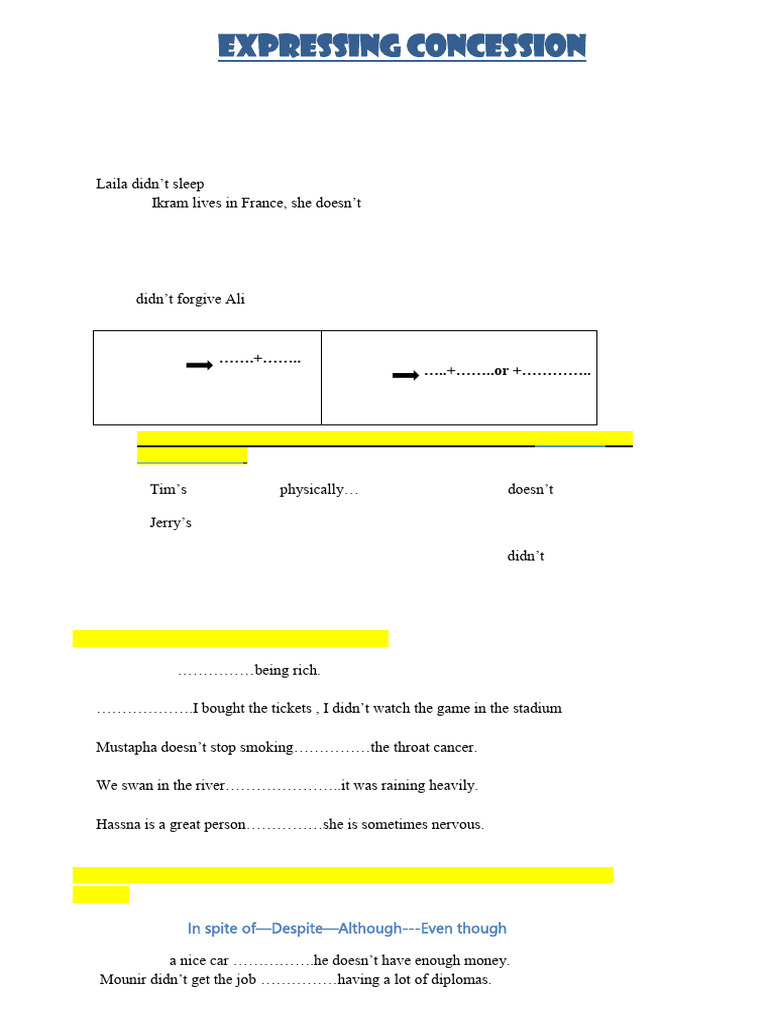 Concession and Contrast | PDF