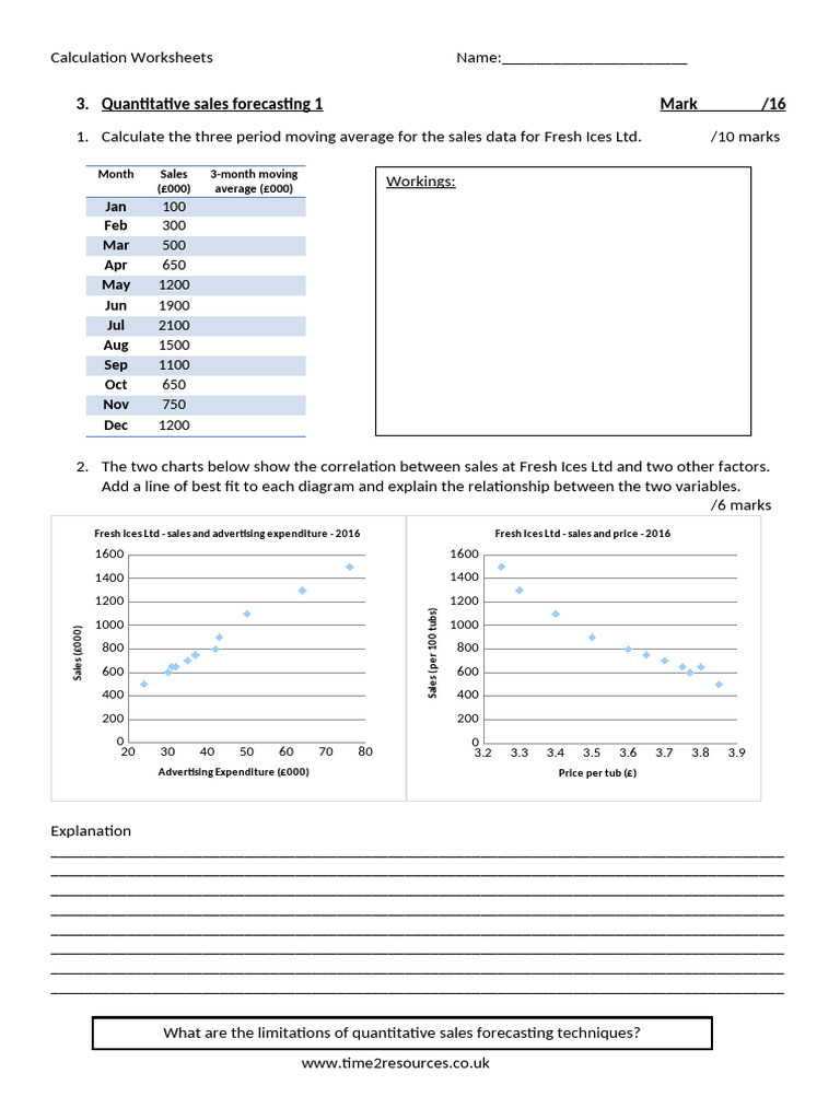 3 Quantitative Sales Forecasting 1 | PDF | Statistical Analysis ...
