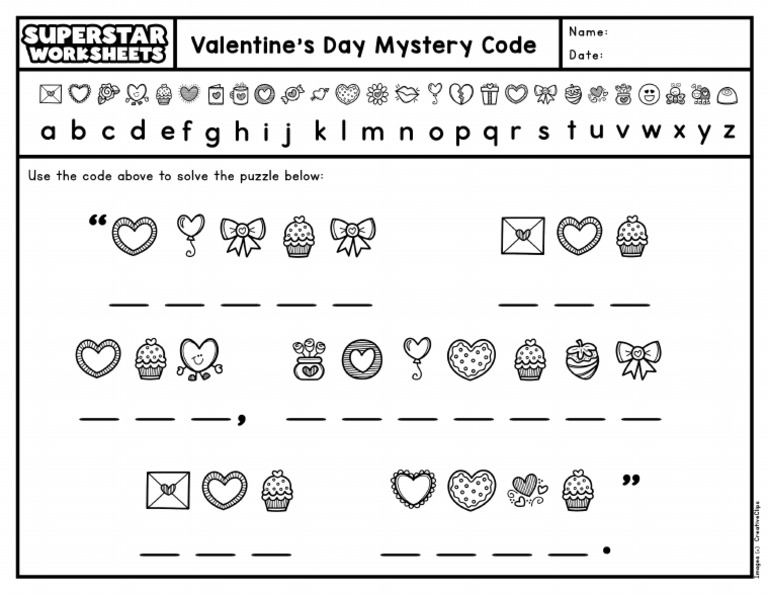 Valentines Day Mystery Word Puzzle | PDF