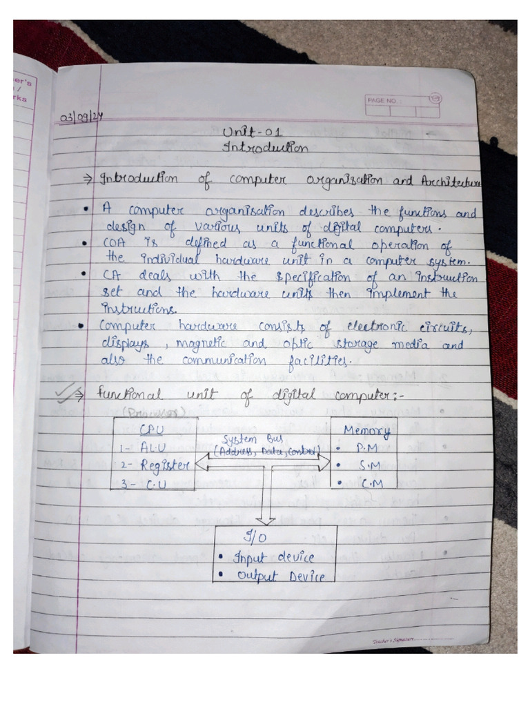 Coa Unit 1 Second Year | PDF