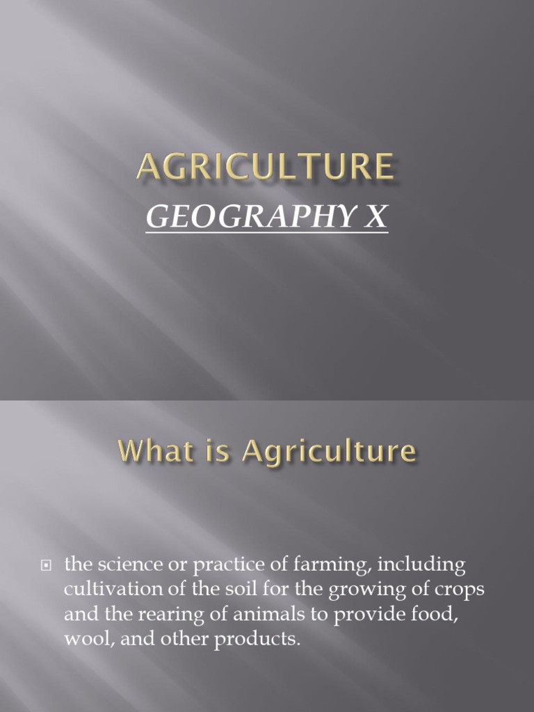 Agriculture Chapter Geo | PDF | Agriculture | Economies