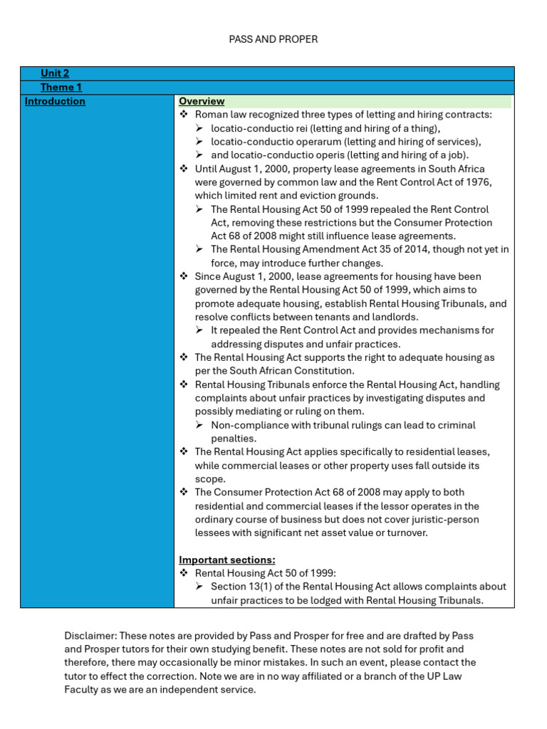 Kth Exam Notes 2024 | PDF | Lease | Leasehold Estate