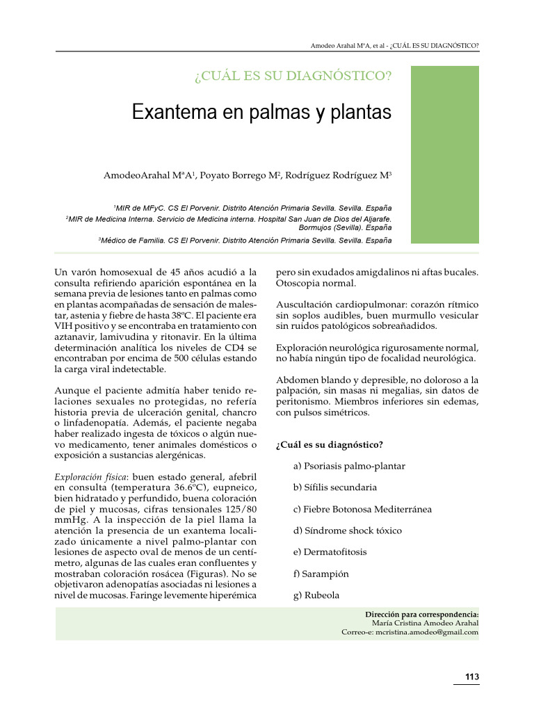 v18n1 Cualessudiagnostico Exantema | PDF | Especialidades Medicas ...