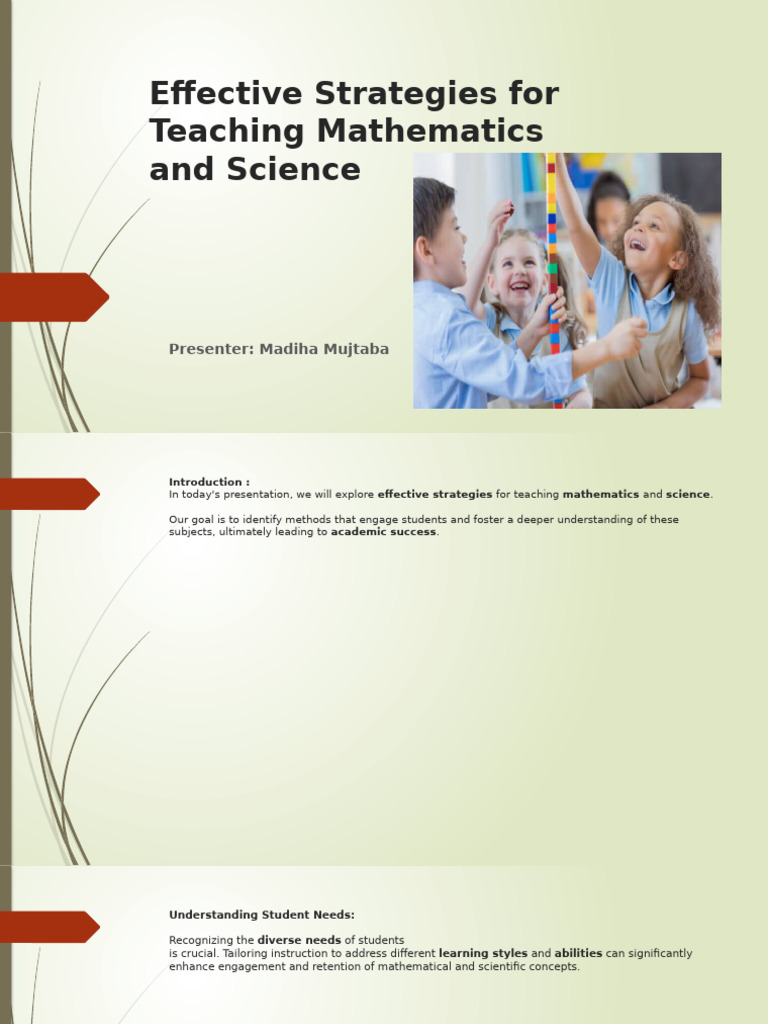 Effective Math and Science Teaching Strategies | PDF | Learning ...
