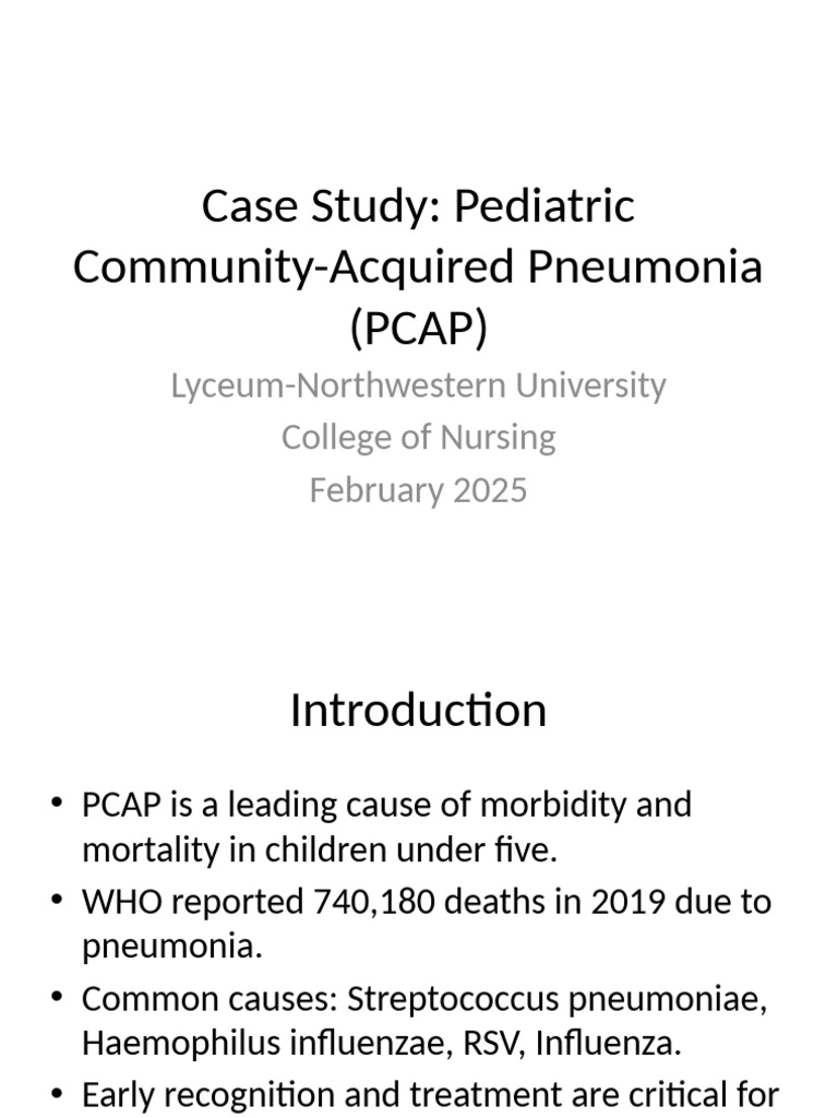 PCAP Case Study Presentation | PDF | Pneumonia | Respiratory System