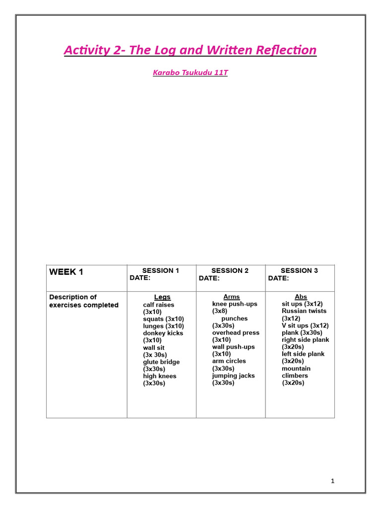 PET Task Karabo | PDF | Physical Fitness | Sports Science