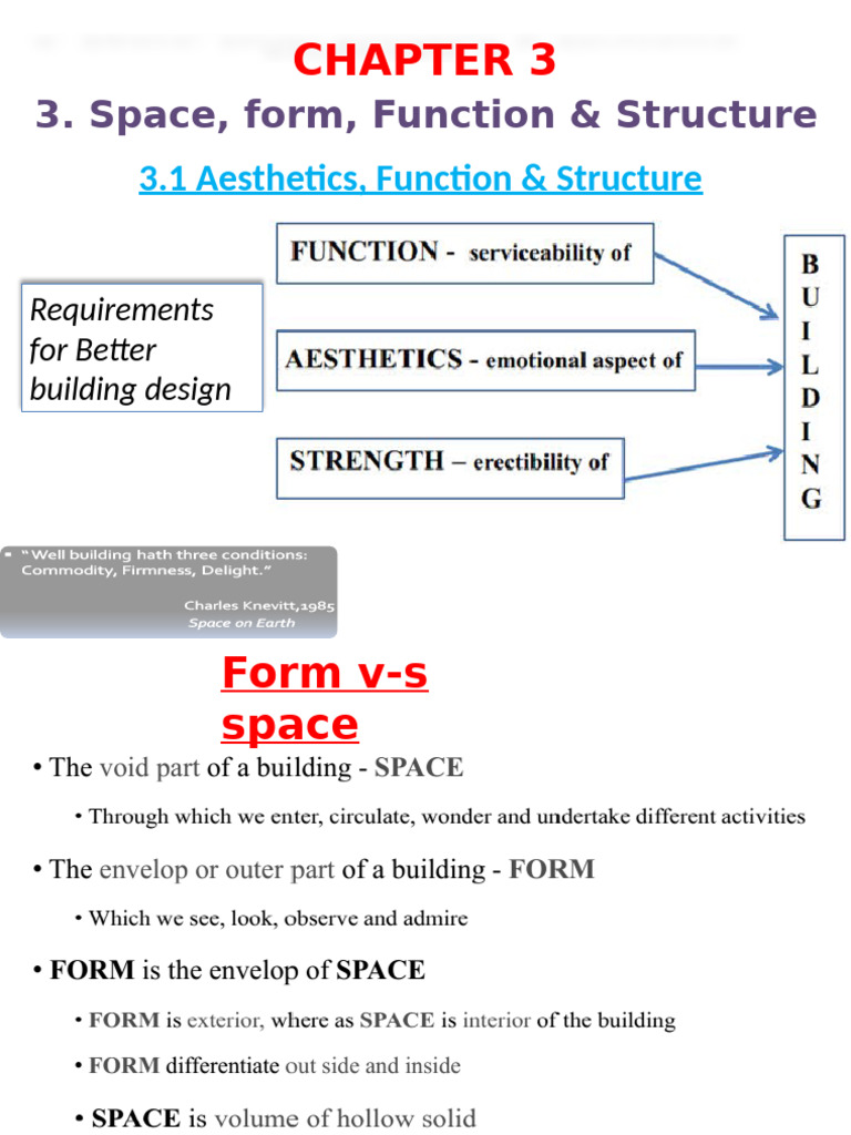 CH 3 1 Basic Concepts of Form, Function, Space & Structure | PDF ...