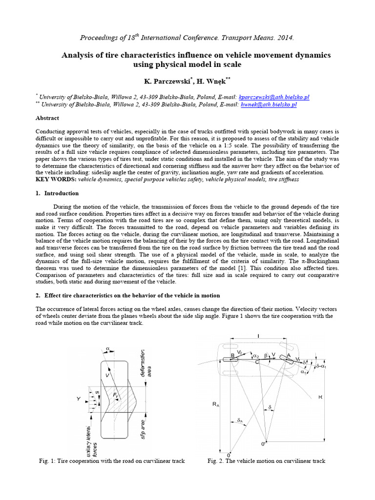 Analysis of Tire Characteristics Influen | PDF | Force | Tire