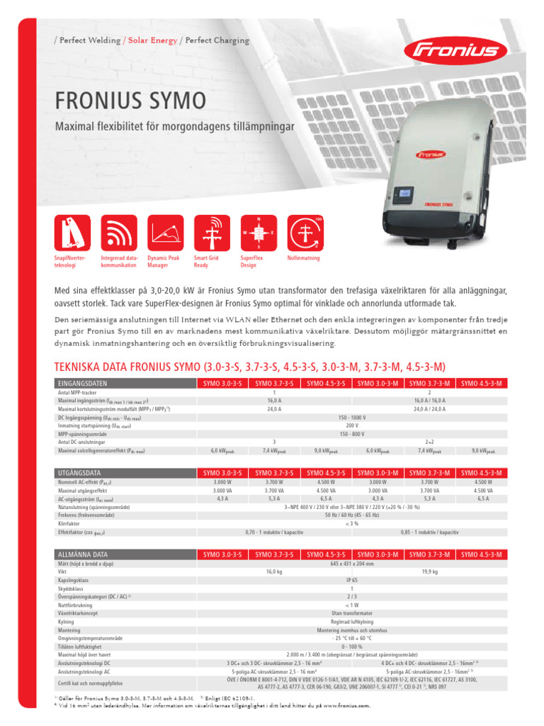 SE DS Fronius Symo SWE | PDF