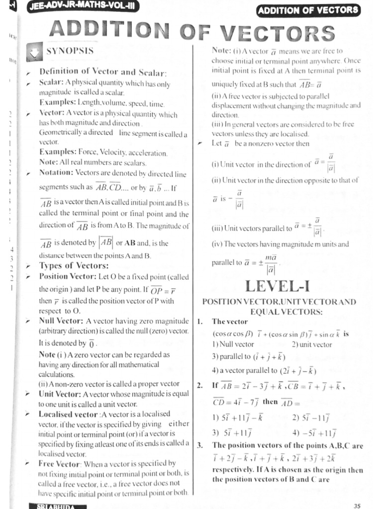 Addition of Vectors | PDF