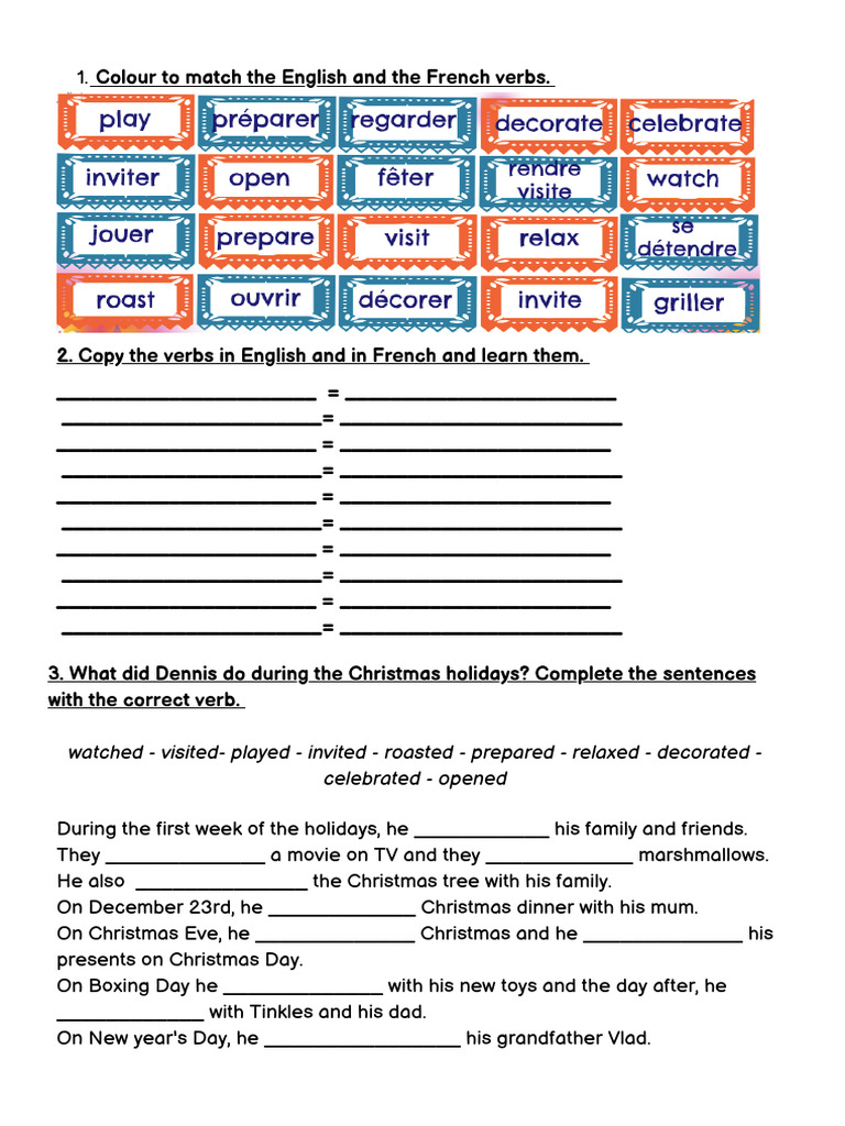 Dennis's Christmas Holidays Preterit | PDF | Linguistics | Linguistic ...