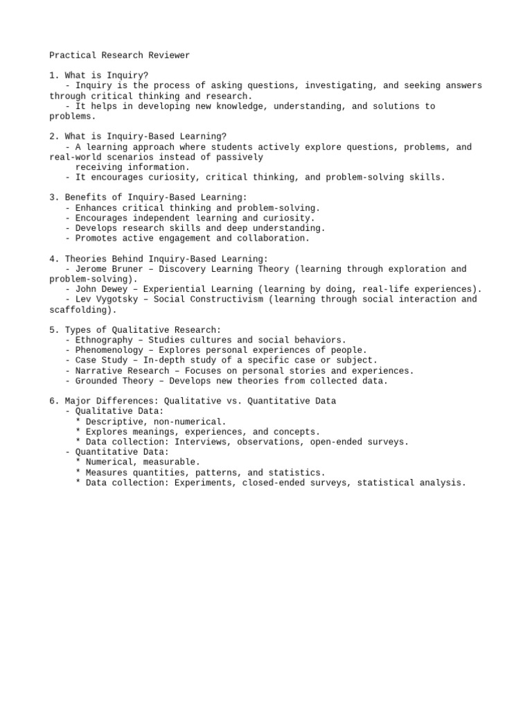 Inquiry-Based Learning Guide | PDF