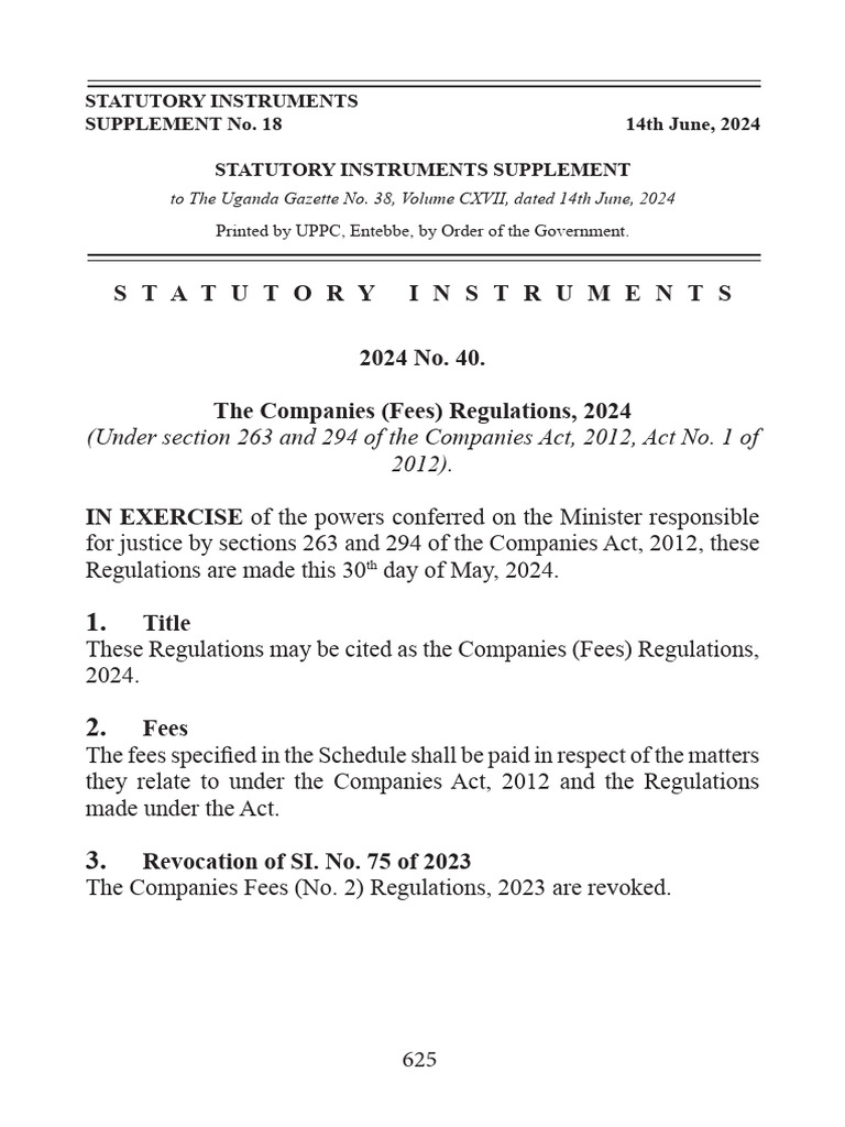 Companies Fees Regulations 2024 | PDF | Justice | Crime & Violence