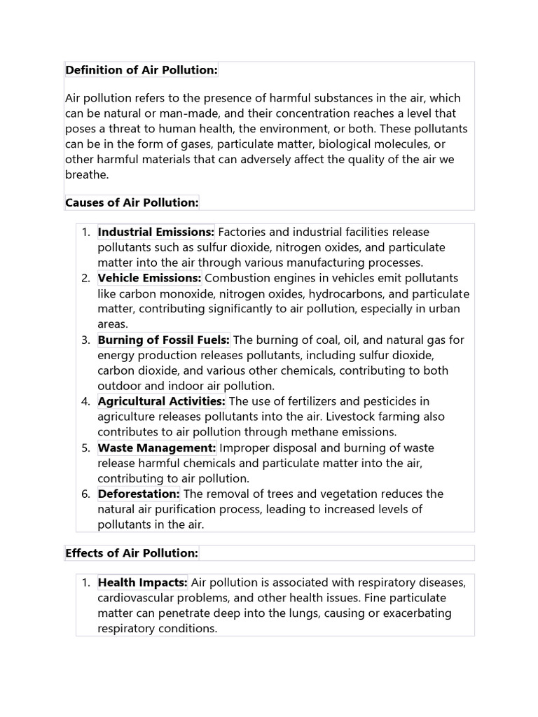 Pollution | PDF | Water Pollution | Air Pollution