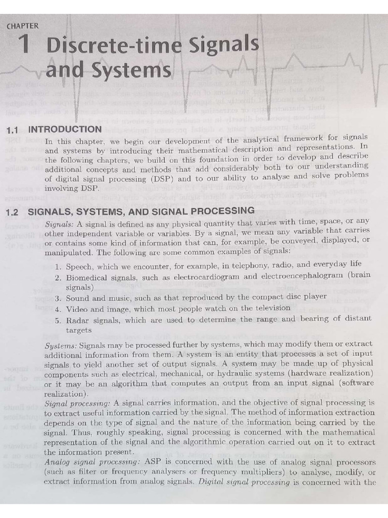 001 DRPSK DSP Introduction To DSP Unit-1 | PDF