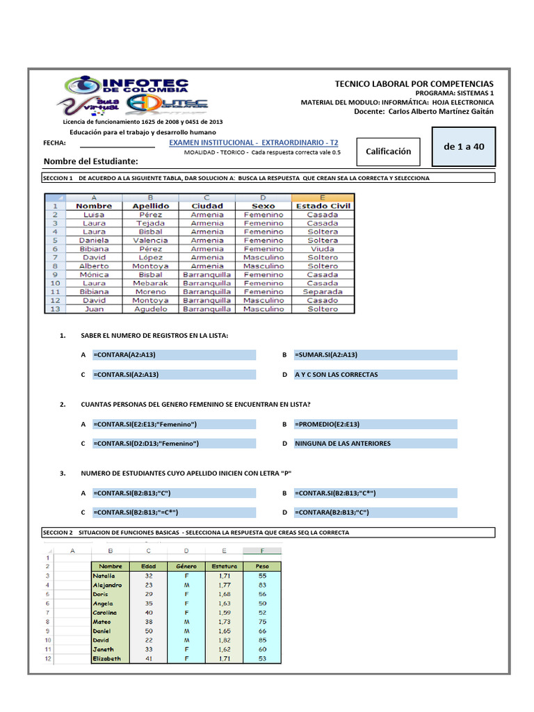 Examen1 Excel Sab Sis1 t2 | PDF