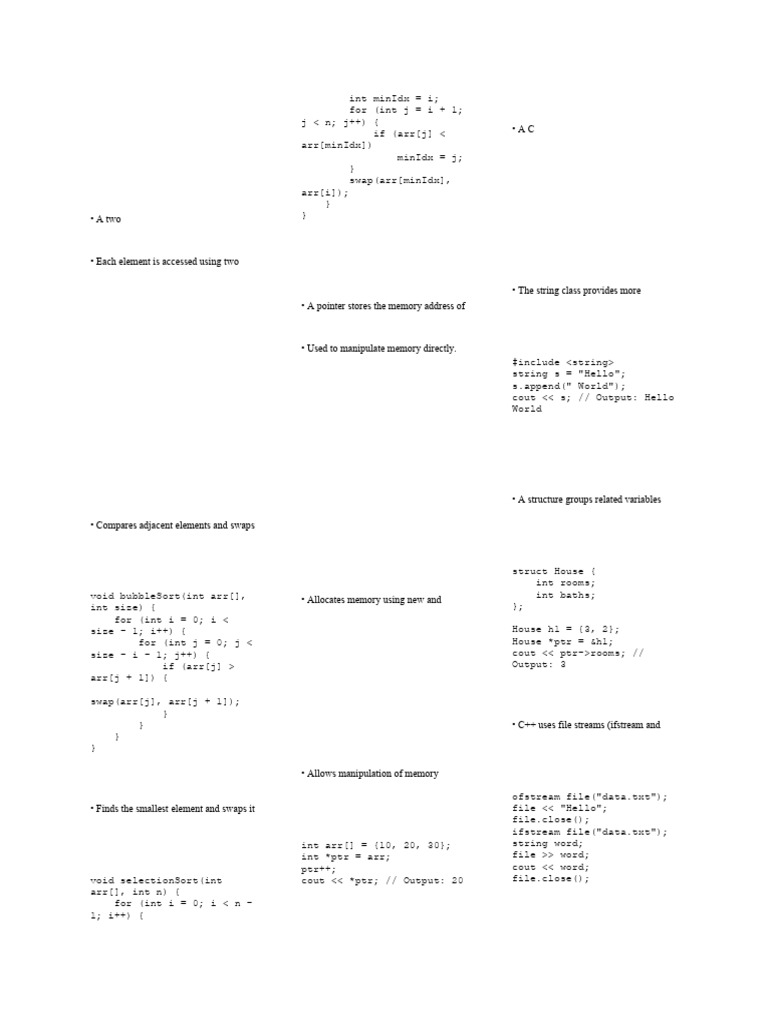 Cis22b Cheat Sheet | PDF | Pointer (Computer Programming) | Object Oriented Programming
