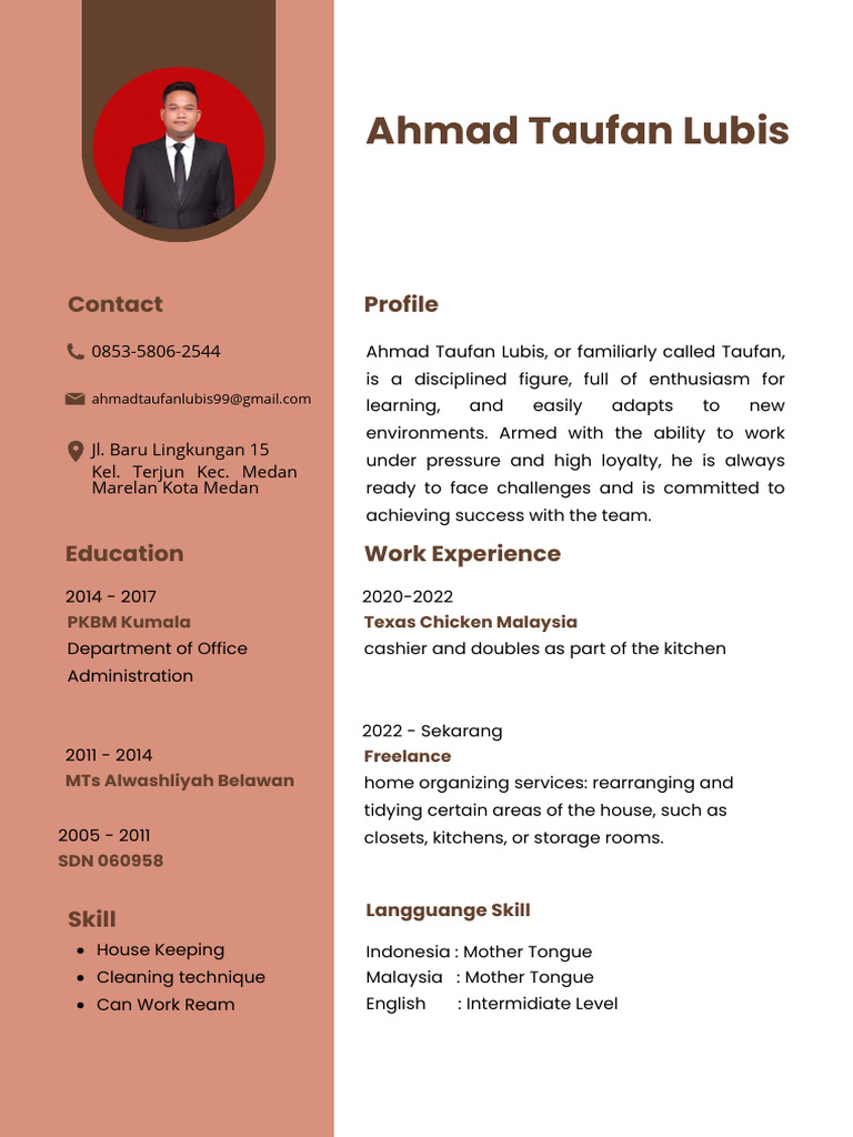 CV Ahmad Taufan Lubis | PDF
