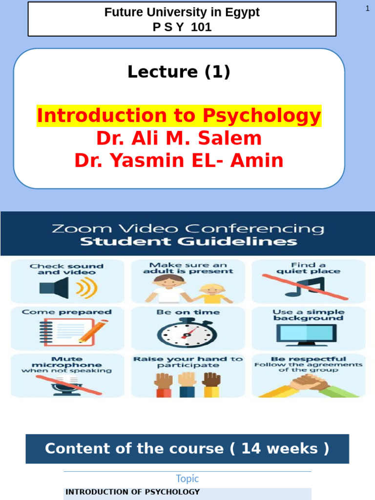 Lecture # 1 Introduction To Psychology-1 | PDF | Psychology | Cognition