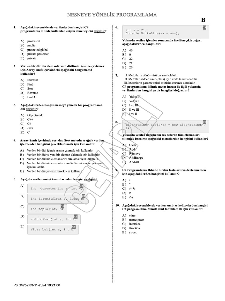 nesne yonelik. pro | PDF