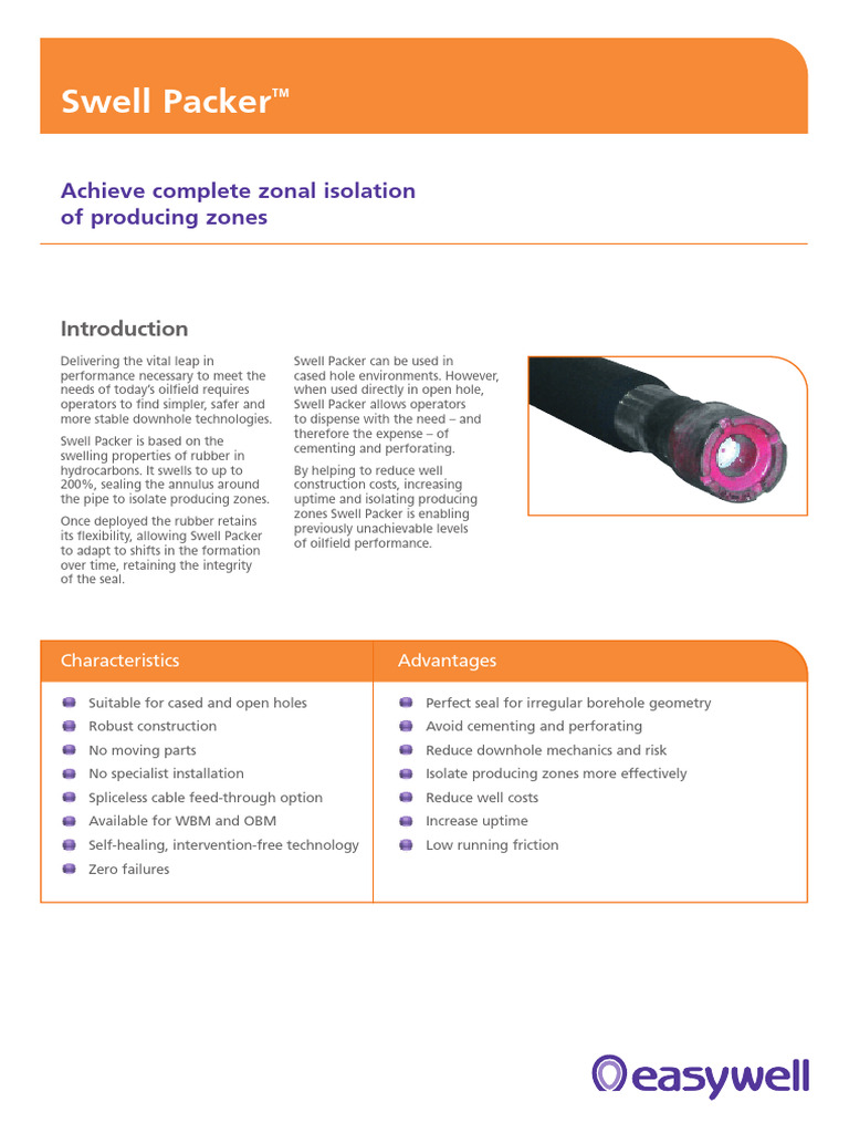 Easywell Swellpacker | PDF | Petroleum Reservoir | Petroleum