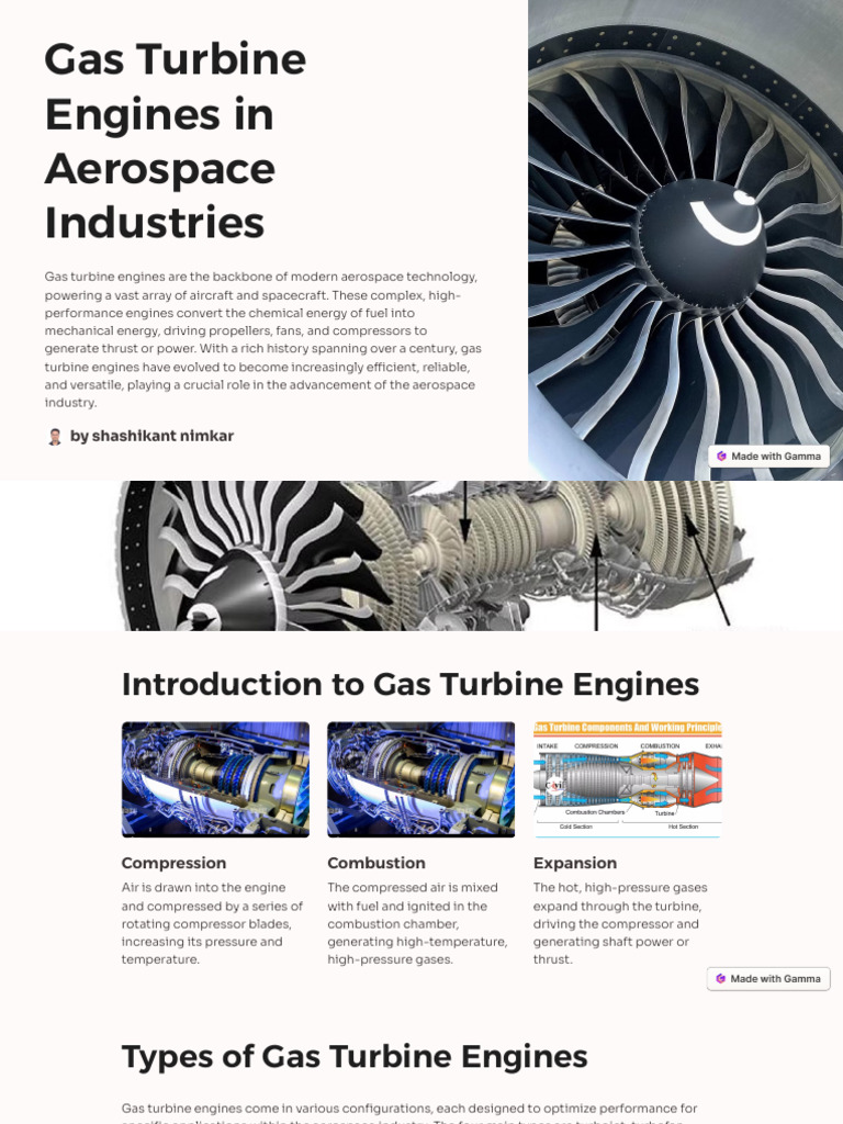 Gas Turbine Engines in Aerospace | PDF | Engines | Gas Turbine