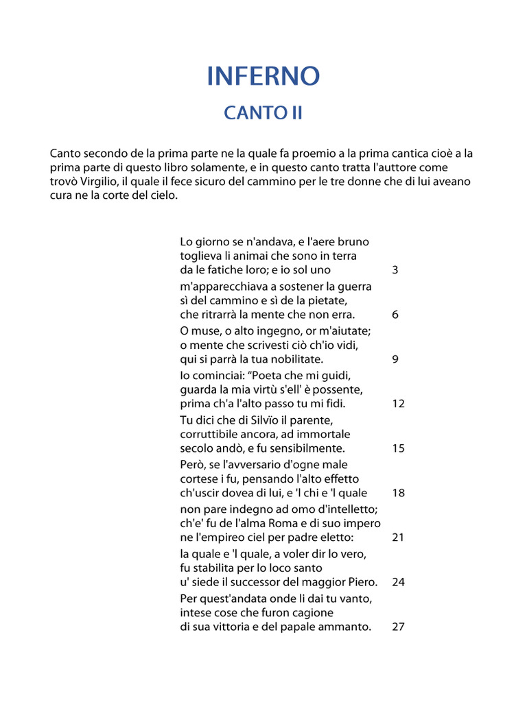 Inferno 02 Testo Del Canto | PDF