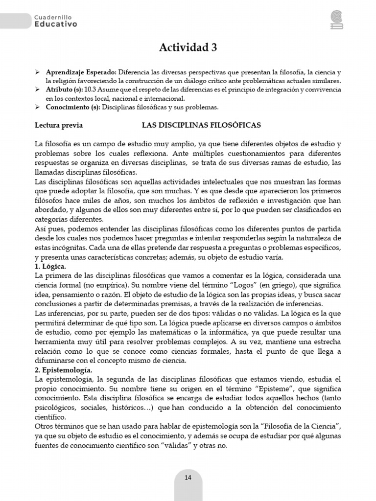 Filosofía Bloque 1 Act. 3 | PDF | Conocimiento | Estética