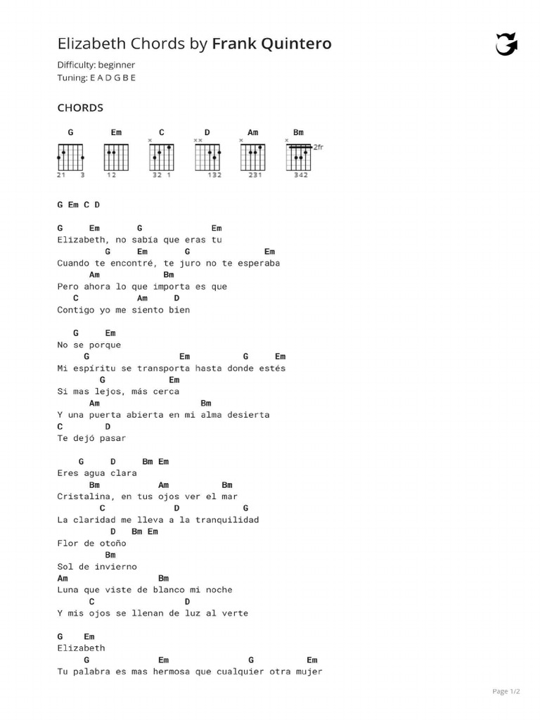 Elizabeth Chords | PDF