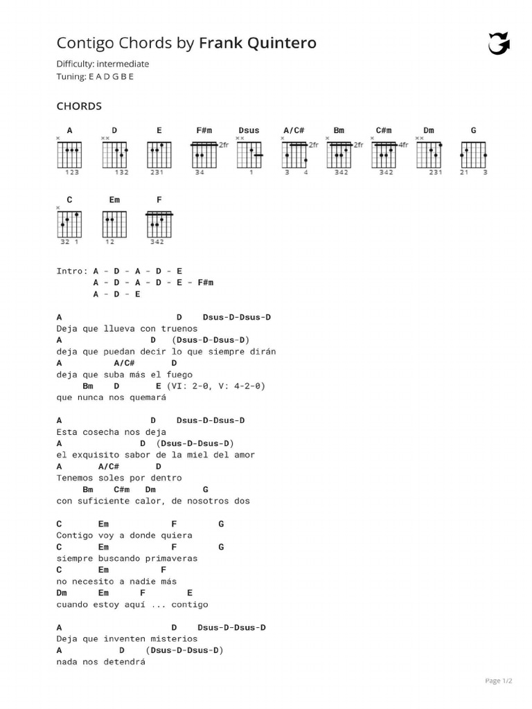 Contigo Chords | PDF