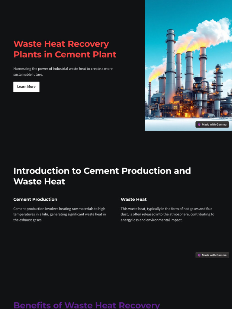Waste Heat Recovery Plants in Cement Plant | PDF | Efficient Energy Use ...
