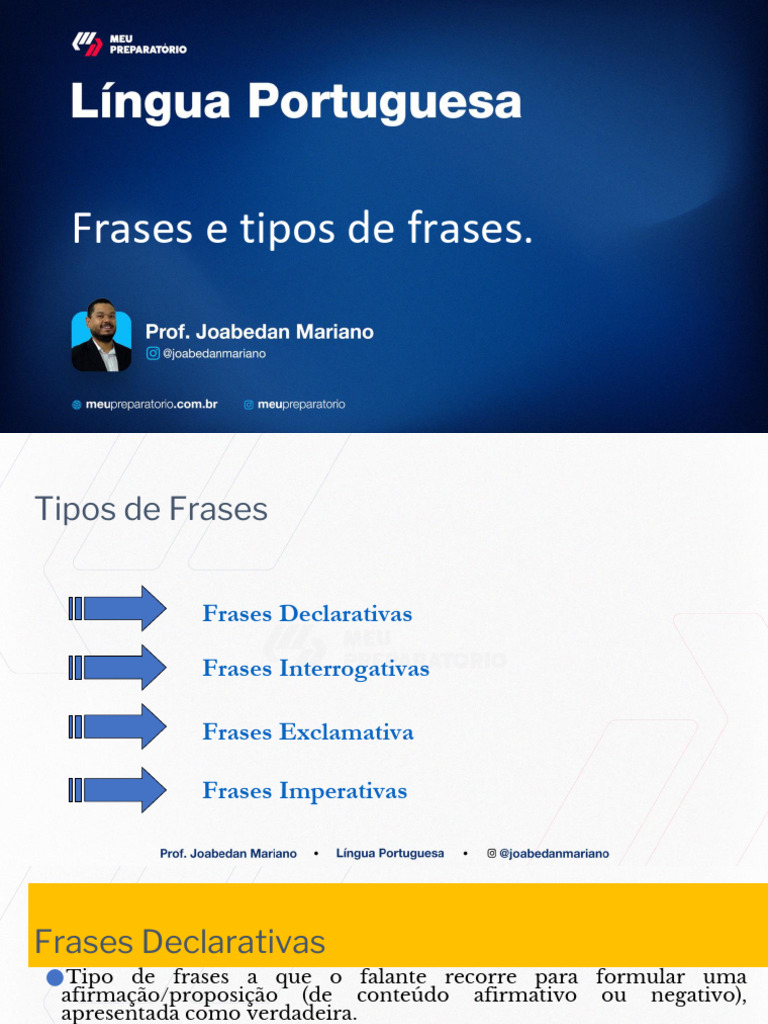 Tipos e Formas de Frases Explicadas | PDF | Linguística | Famílias ...