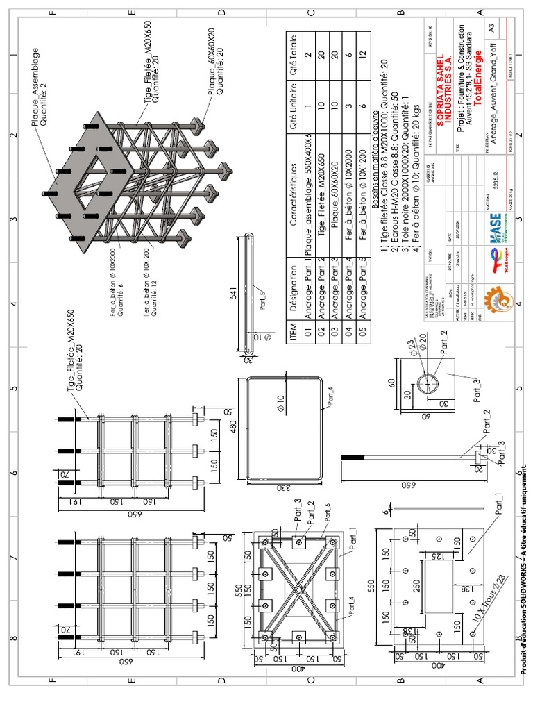 Ancrage Auvent Grand Yoff | PDF