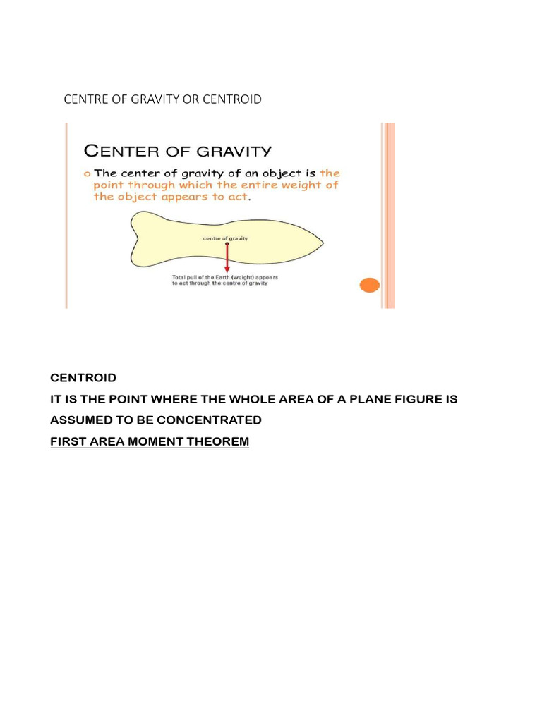 Centroid and Centre of Gravity | PDF