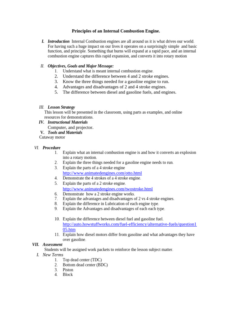 Engine Principles Doc Pdf Internal Combustion Engine Engines