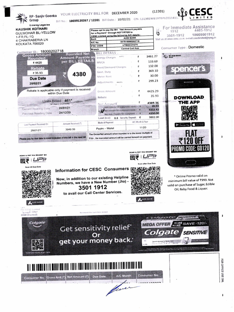 Home Electric Bill | PDF