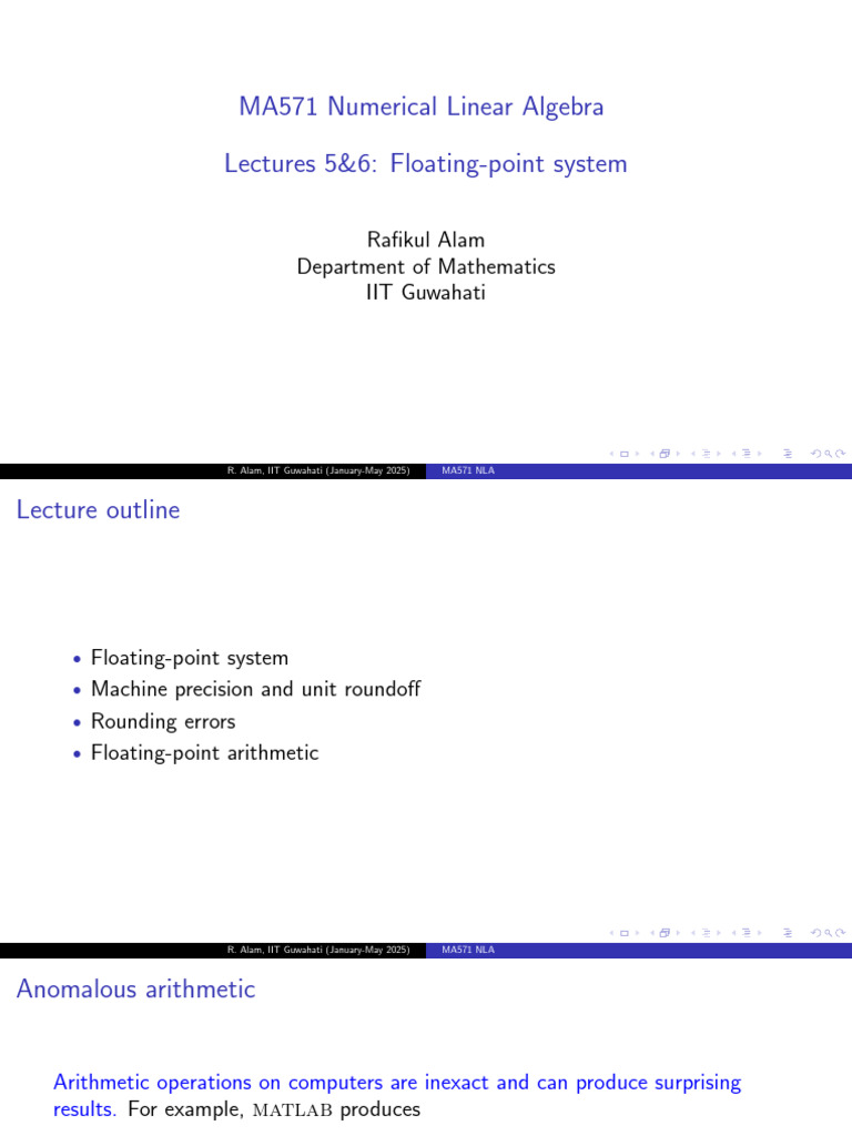 Lect 05&06(Floating Point) 2025 | PDF | Theoretical Computer Science | Arithmetic