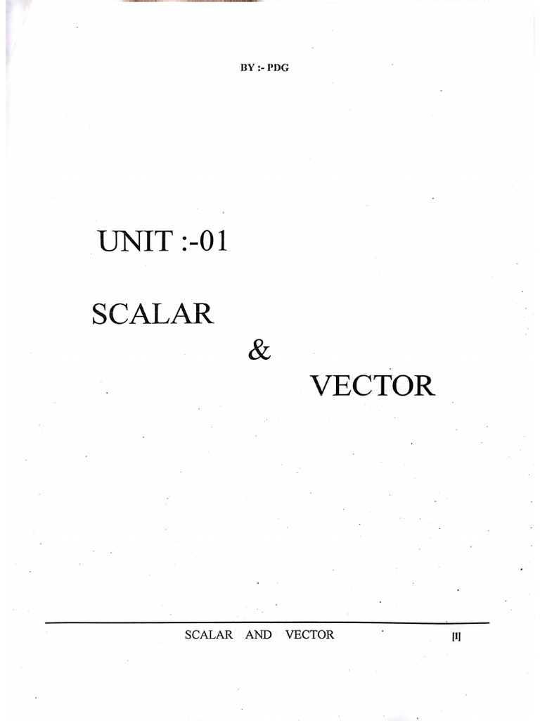 Scaler and Vector | PDF