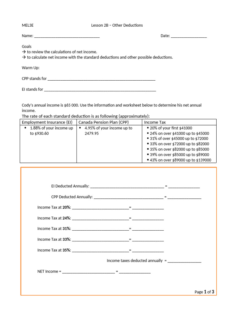 Lesson 2B | PDF | Income Tax | Tax Deduction