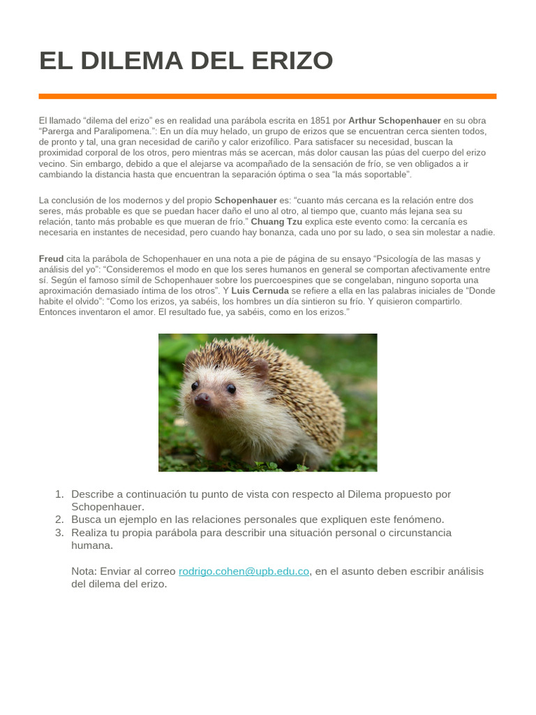 El Dilema Del Erizo | PDF