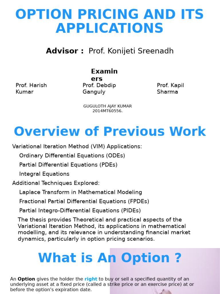 My PPT Final 1 | PDF | Option (Finance) | Black–Scholes Model