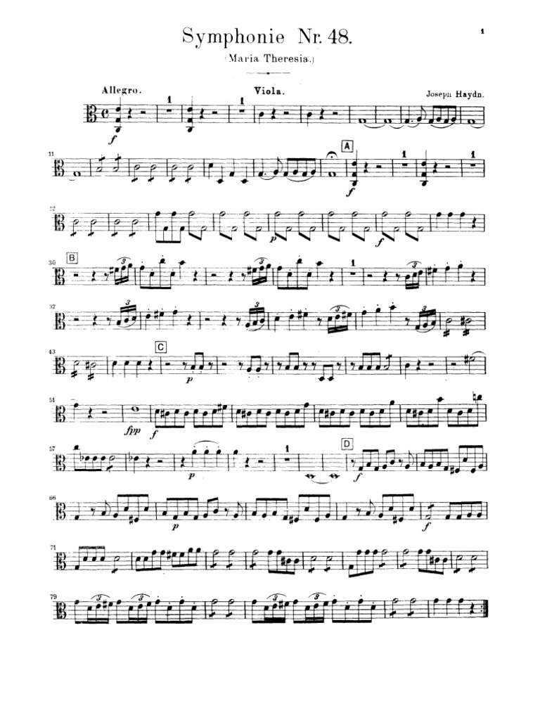 Haydn Symphony No.48 in C Major, Hob.I 48 - Violas | PDF
