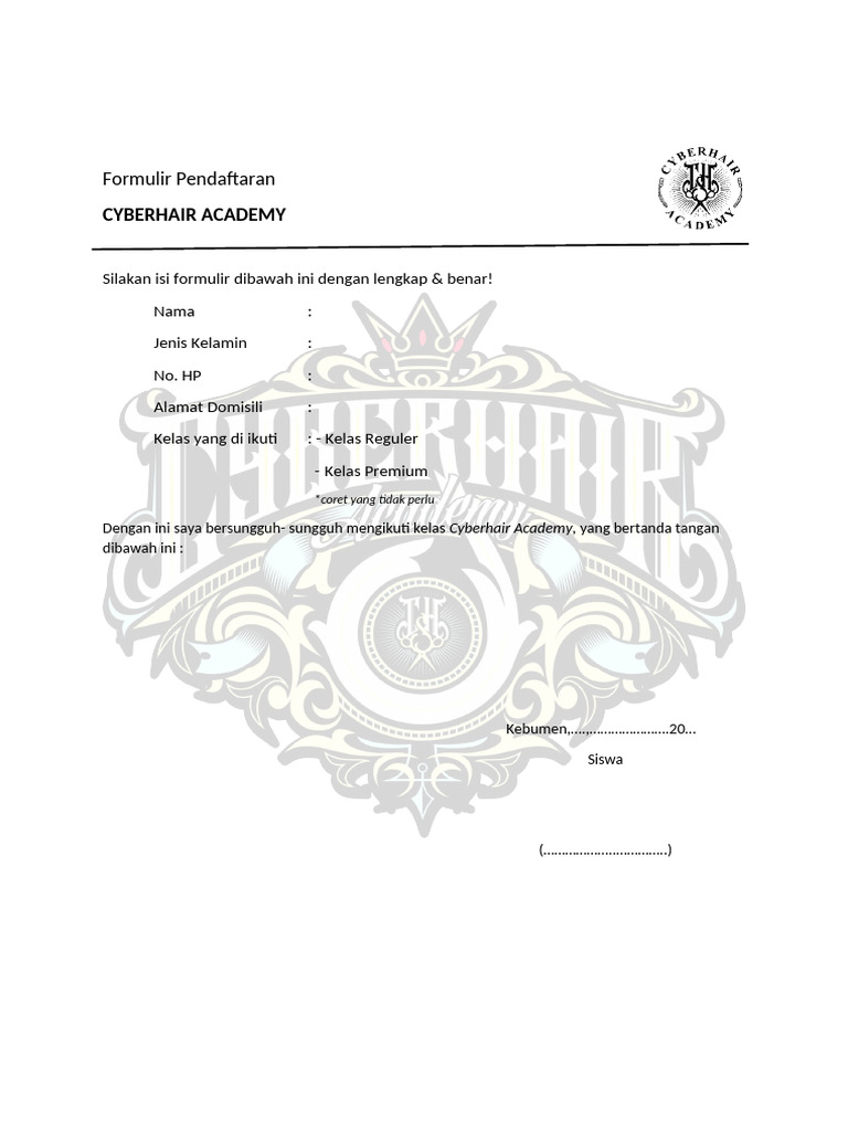 Formulir Pendaftaran | PDF