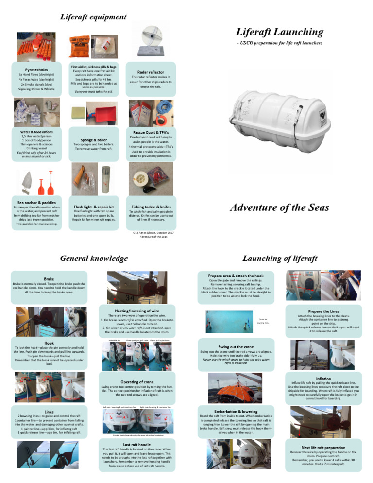 USCG Training Sheet Liferaft | PDF