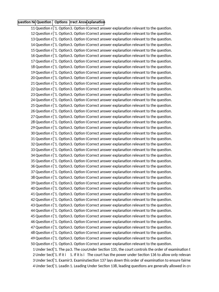 Examination of Witnesses Questions | PDF | Cross Examination | Witness