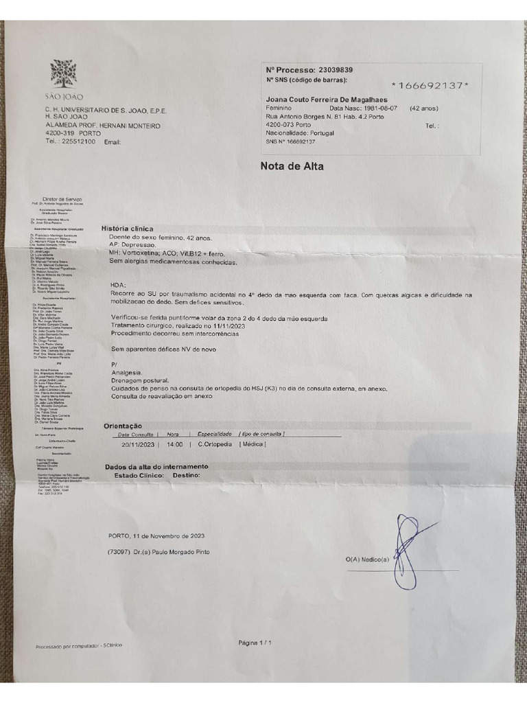Nota Alta e Relatório Médico | PDF