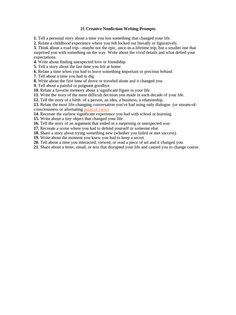 21 Engaging Nonfiction Prompts | PDF